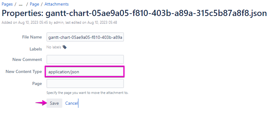 How to restore Gantt chart from the attachment